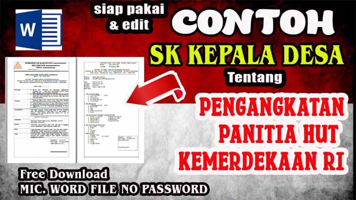 Contoh SK Panitia 17 Agustus Format Doc Mudah di Edit